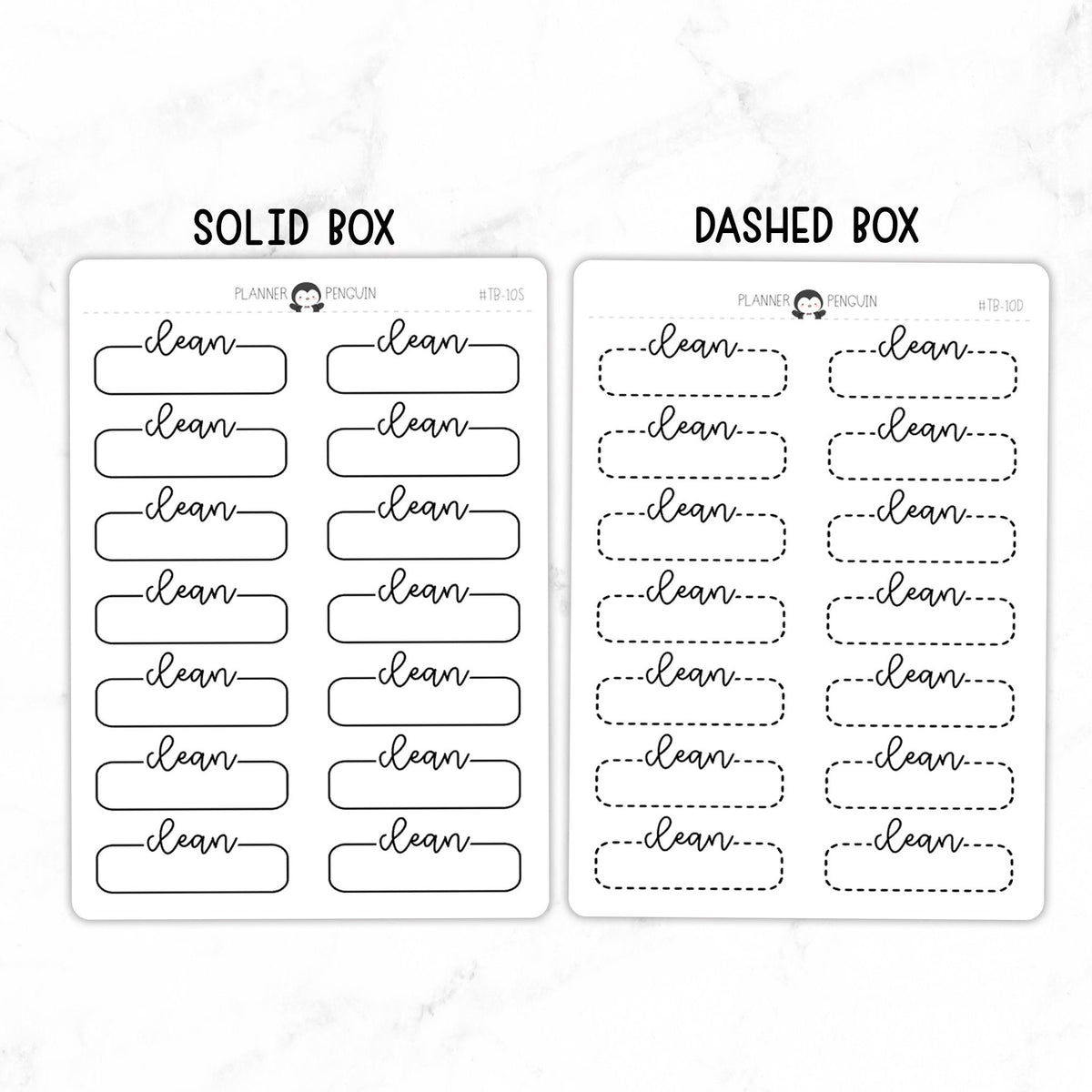 Clean Script Quarter Label Box Planner Stickers // #TB-10 – Plannerpenguin