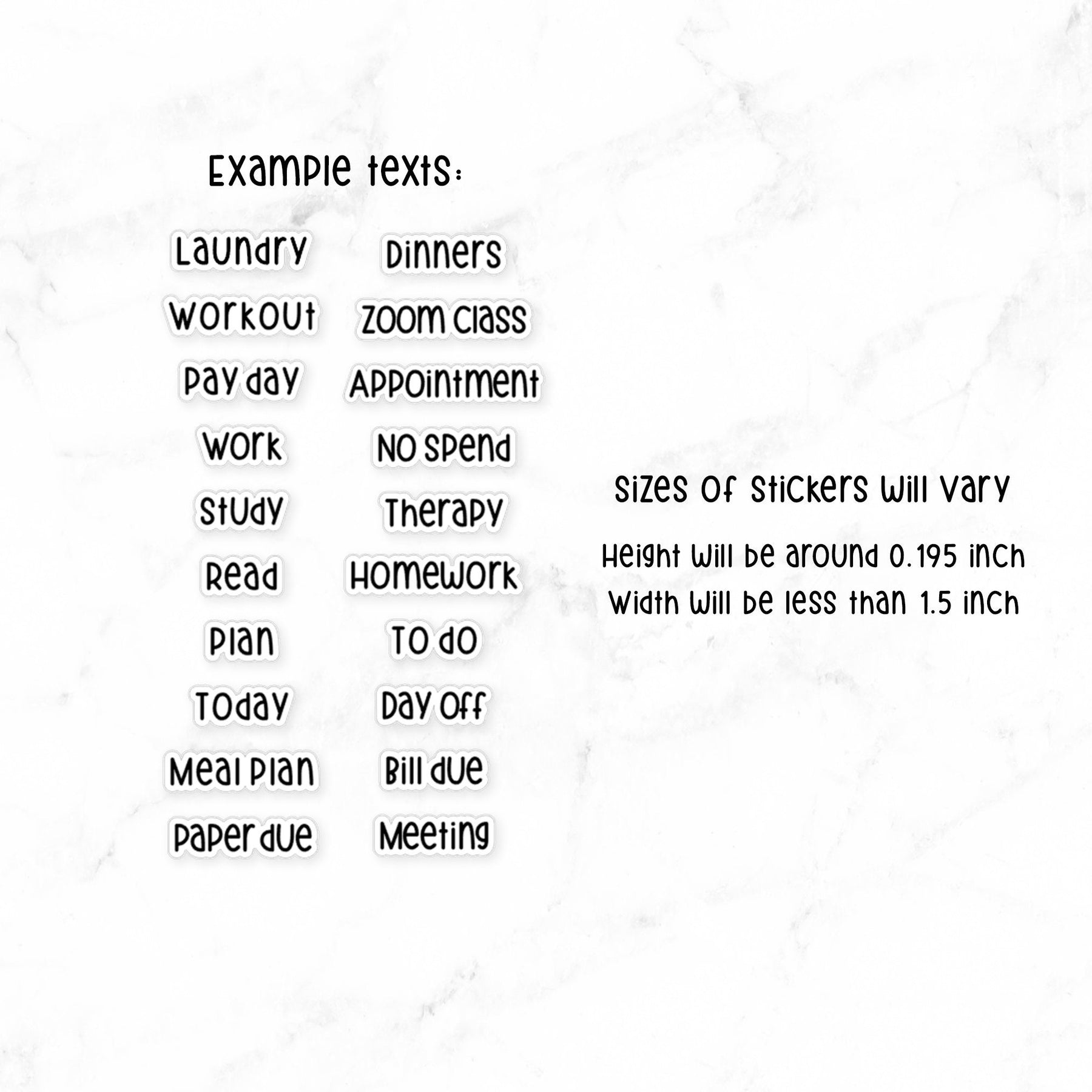 CUSTOM - Mini Script Stickers // #SC-C3 – Plannerpenguin